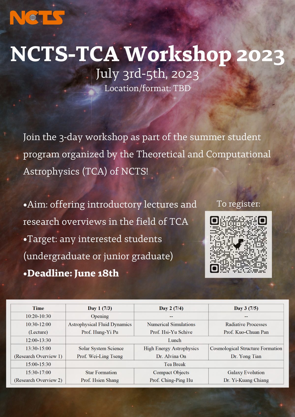 NCTS-TCA Workshop 2023 – 中原大學物理學系